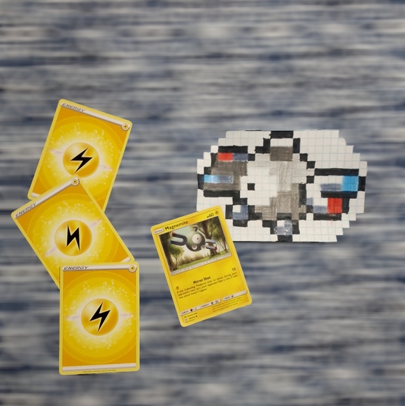 Pokemon | Toys | Magnemite 3 Energy Cards Pixel Art | Poshmark